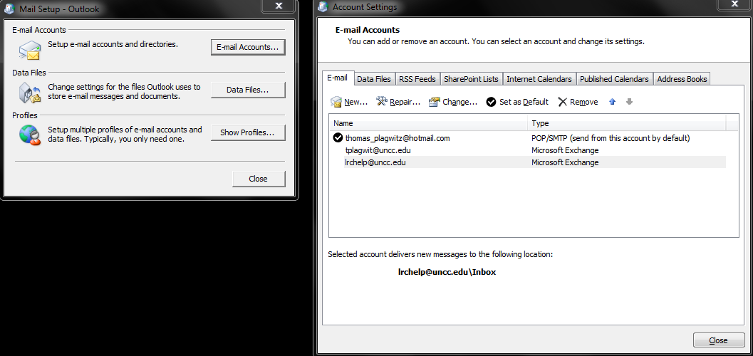 Configuring an MS-Exchange mail account from home on a personal laptop ...